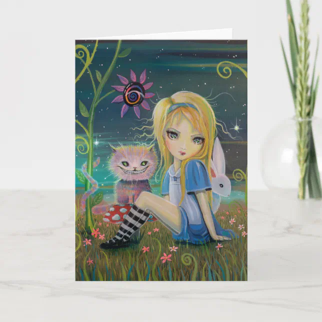 Alice in Wonderland Original Fantasy Fairytale Art Card | Zazzle