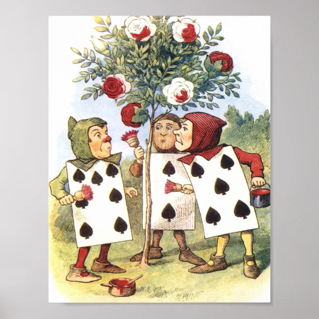 Alice In Wonderland Spade Cards Tree Poster | Zazzle