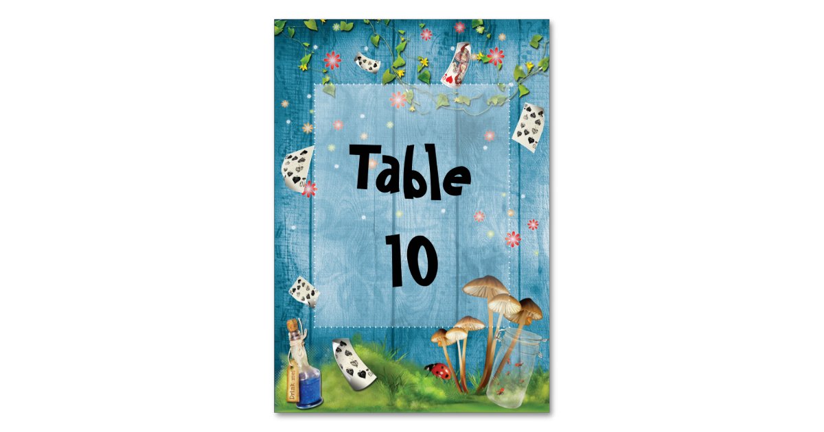Alice in Wonderland Table number Card | Zazzle