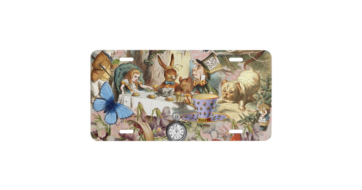 Alice in Wonderland Tea Party Art License Plate | Zazzle
