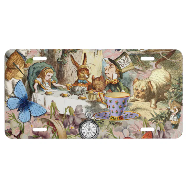 Alice in Wonderland Tea Party Art License Plate | Zazzle