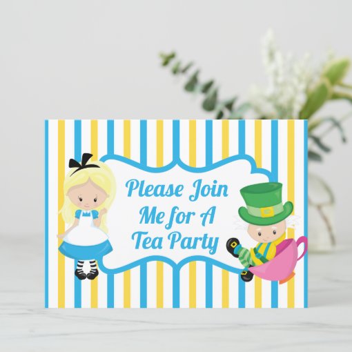 Alice in Wonderland Tea Party Birthday Invitation | Zazzle