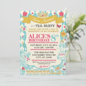 Alice In Wonderland Tea Party Invitation | Zazzle