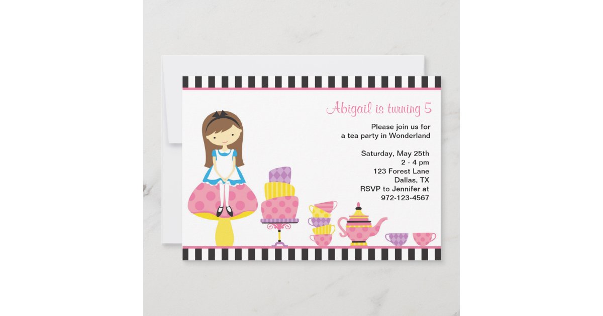 Alice in Wonderland Tea Party Invitations | Zazzle