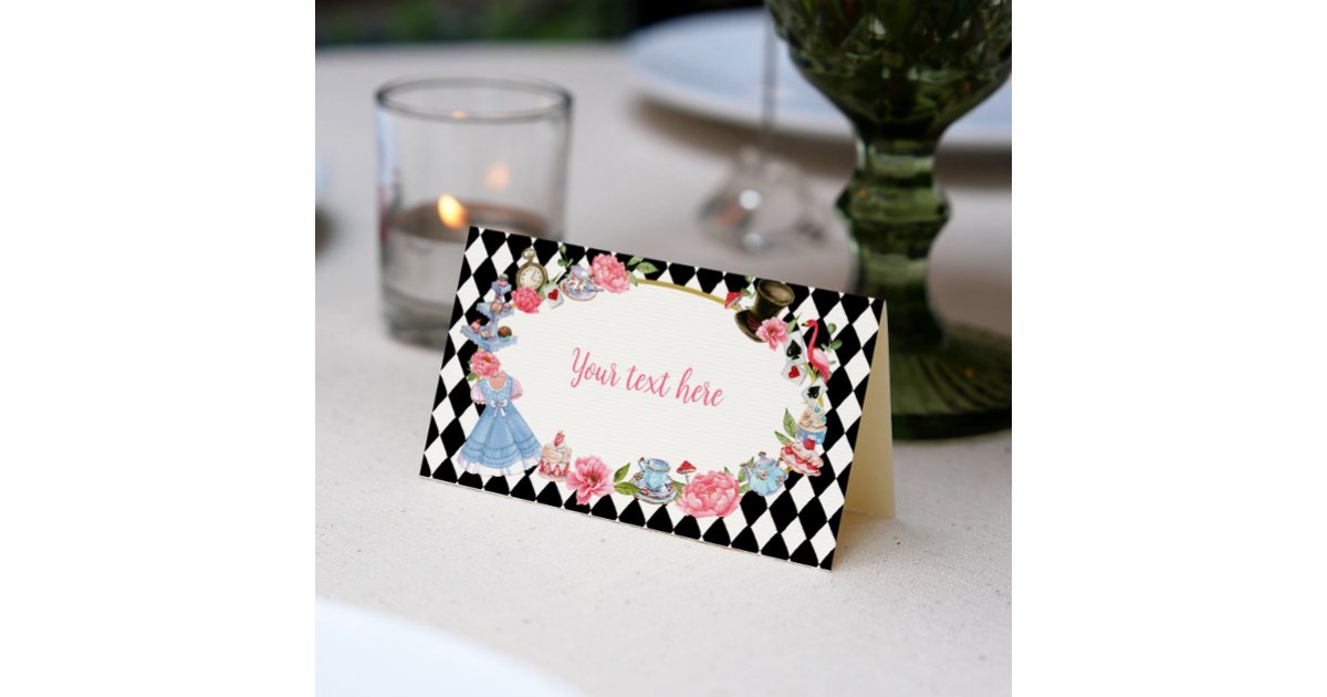 Alice in Wonderland Tent Place Card | Zazzle