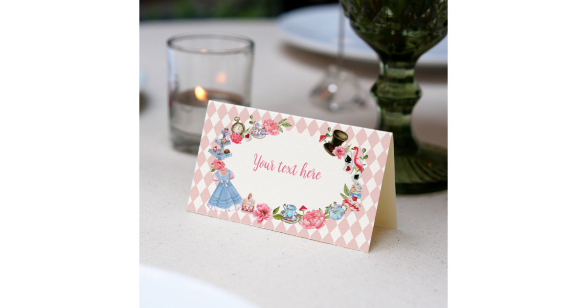 Alice in Wonderland Tent Place Card | Zazzle