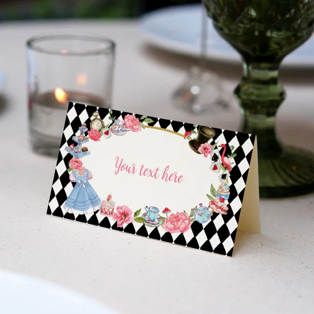 Alice in Wonderland Tent Place Card | Zazzle