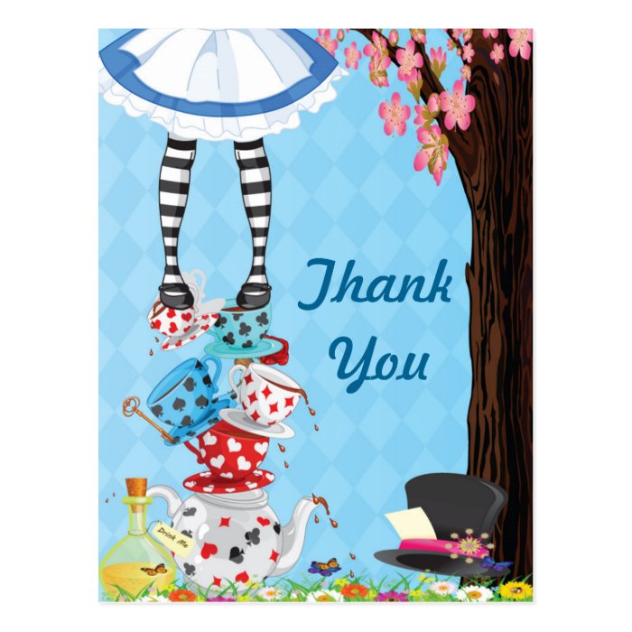 Alice in Wonderland Thank You Post Cards | Zazzle
