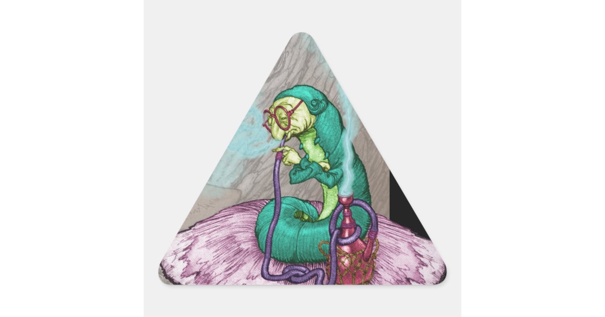 Alice in Wonderland - The Caterpillar Triangle Sticker | Zazzle