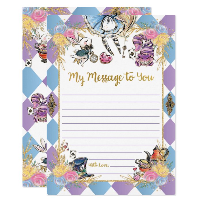 Alice in Wonderland Time Capsule Message Card | Zazzle.com