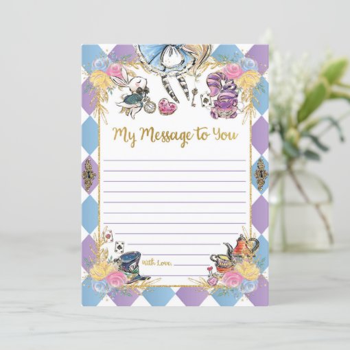 Alice in Wonderland Time Capsule Message Card | Zazzle