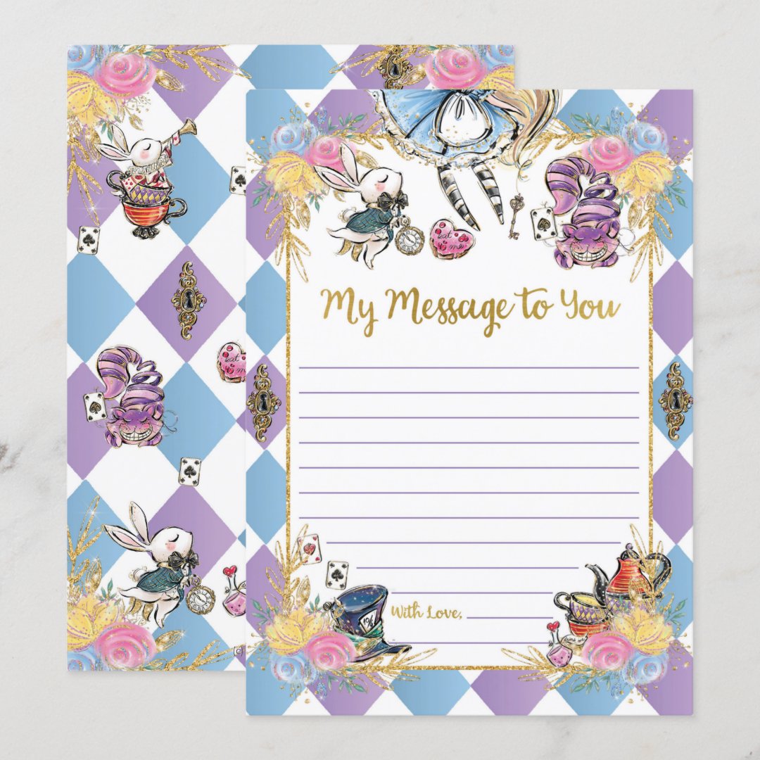 Alice in Wonderland Time Capsule Message Card | Zazzle