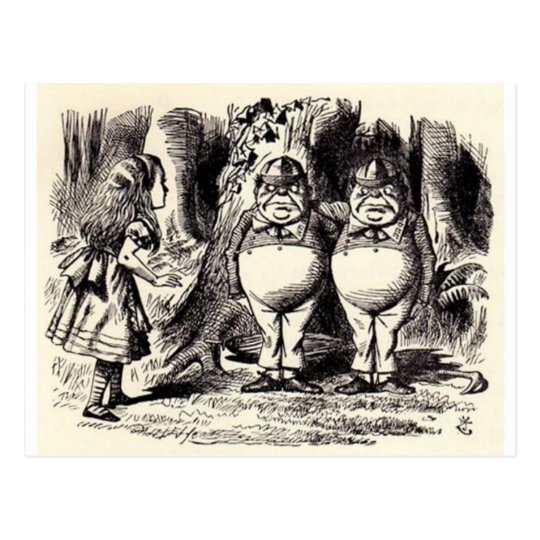 Alice in Wonderland: Twiddle Dee and Twiddle Dum Postcard | Zazzle.com