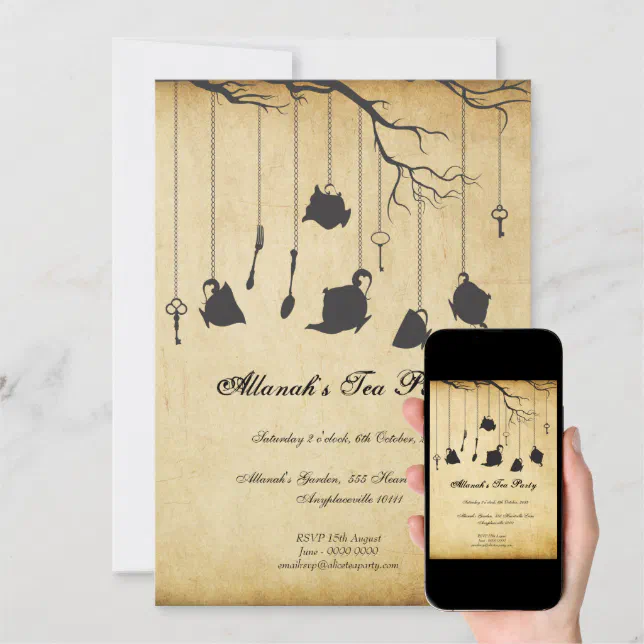 Alice in Wonderland Unbirthday Birthday Tea Party Invitation | Zazzle