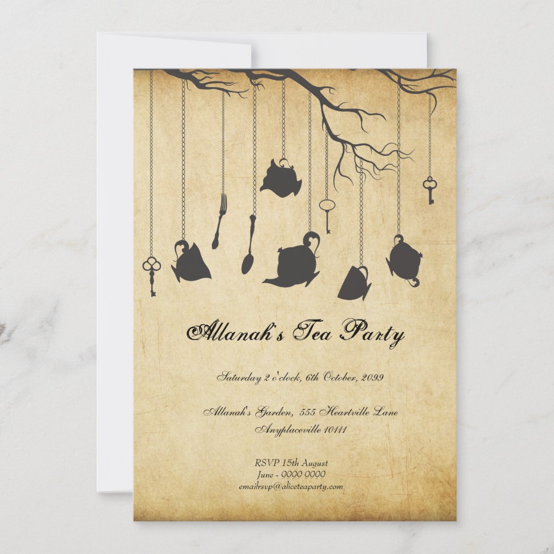 Alice in Wonderland Unbirthday Birthday Tea Party Invitation | Zazzle