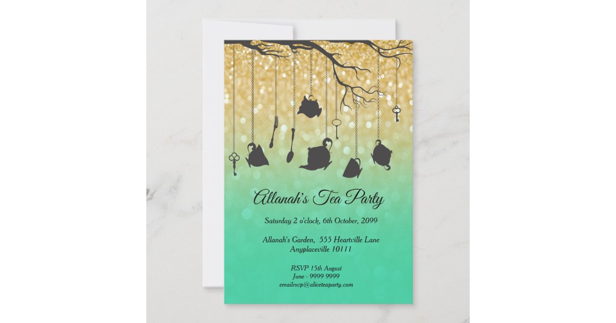 Alice in Wonderland Unbirthday Birthday Tea Party Invitation | Zazzle