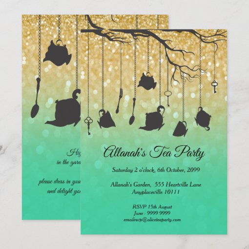 Alice in Wonderland Unbirthday Birthday Tea Party Invitation | Zazzle