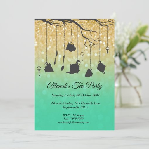 Alice in Wonderland Unbirthday Birthday Tea Party Invitation | Zazzle