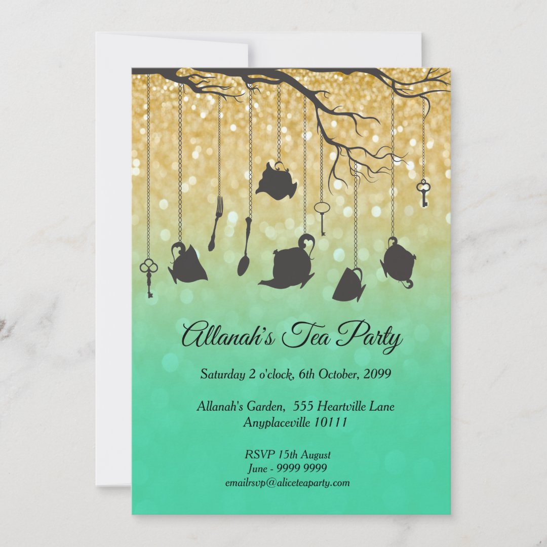 Alice in Wonderland Unbirthday Birthday Tea Party Invitation | Zazzle