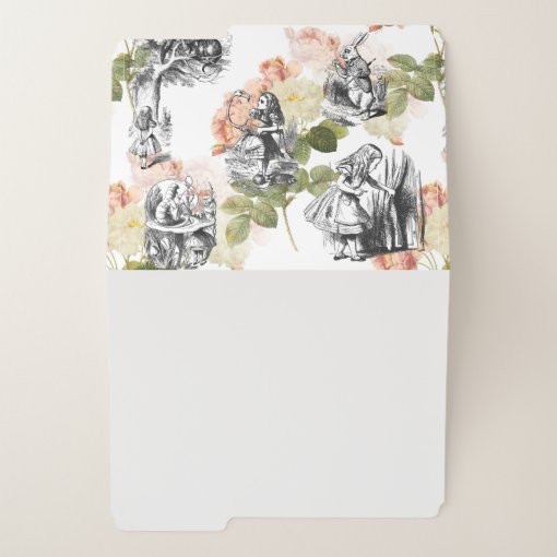 Alice in Wonderland Vintage Roses File Folders | Zazzle