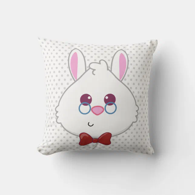Alice in Wonderland | White Rabbit Emoji Throw Pillow | Zazzle