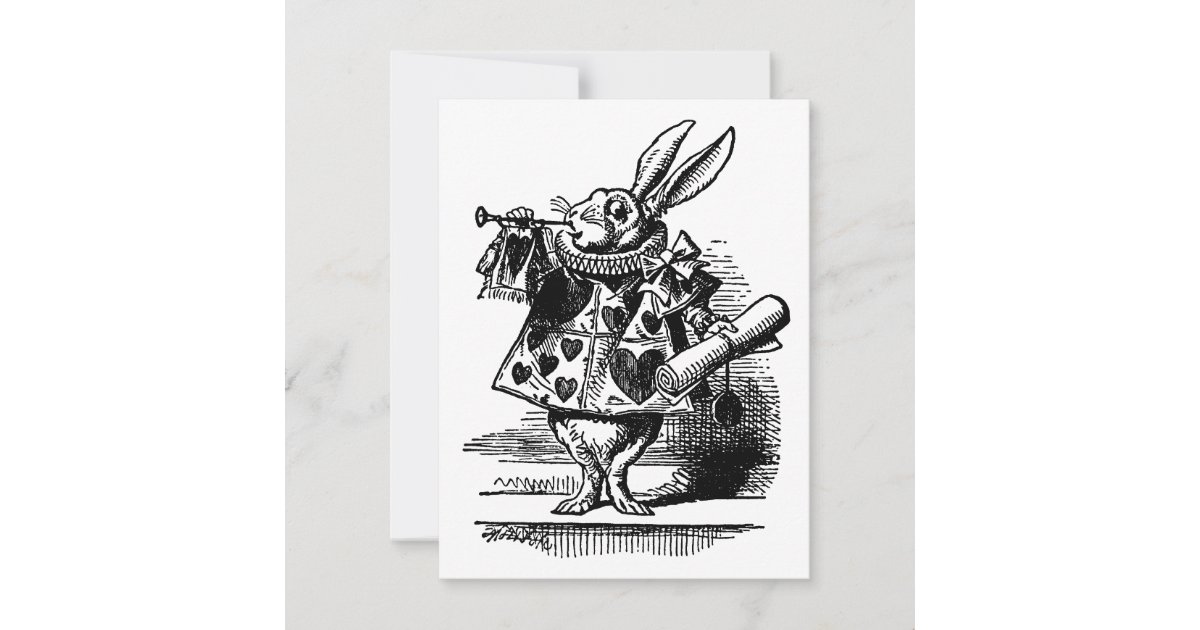 Alice in Wonderland White Rabbit Herald Invitation | Zazzle