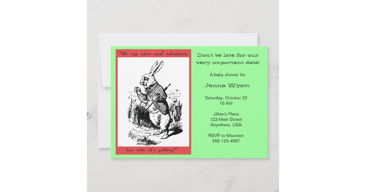Alice in Wonderland - White Rabbit Invitation | Zazzle