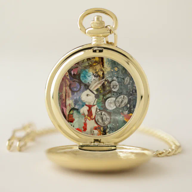 Alice in wonderland white rabbit pocket watch | Zazzle