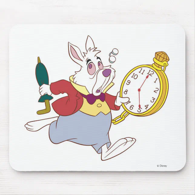 Alice in Wonderland's White Rabbit Running Disney Mouse Pad | Zazzle