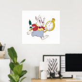 Alice in Wonderland's White Rabbit Running Disney Poster | Zazzle