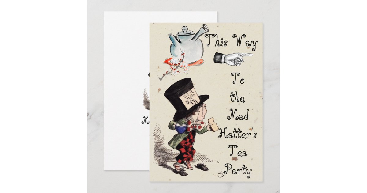 Alice - Mad Hatter Tea Party 1865 Note Card | Zazzle