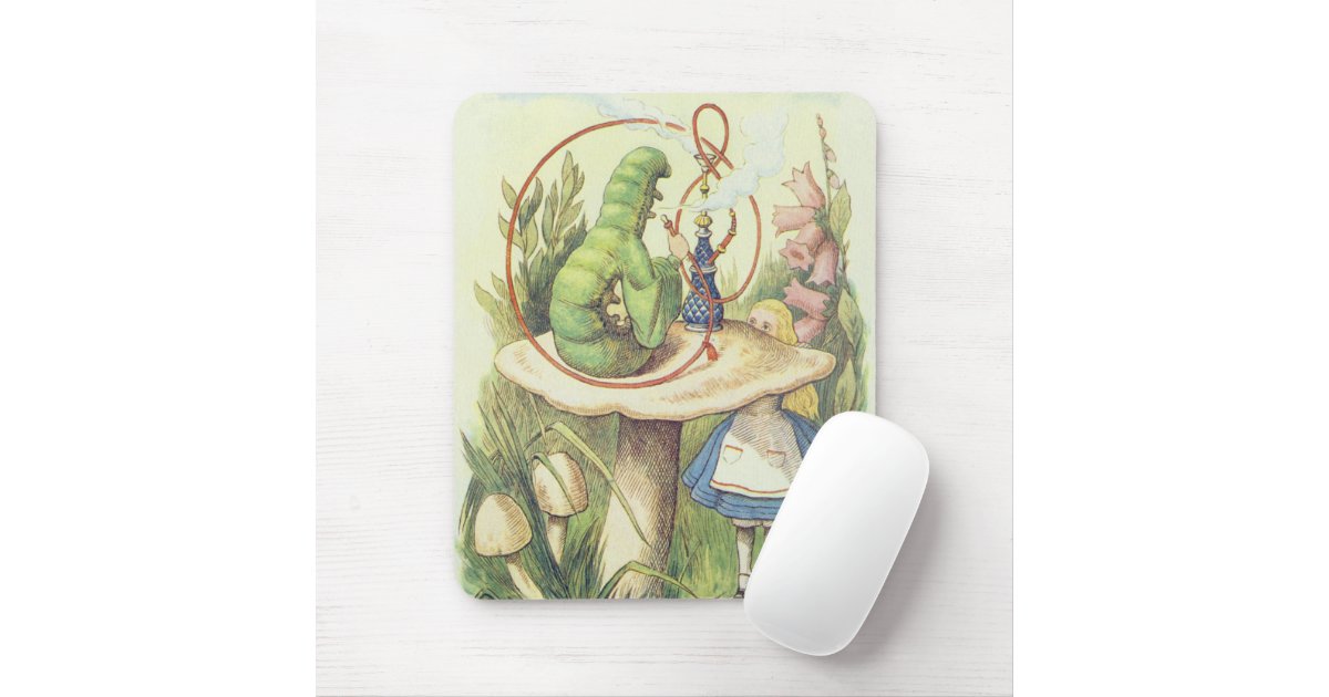 Alice Meets the Caterpillar Mouse Pad | Zazzle