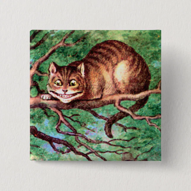 Alice Meets The Cheshire Cat in Wonderland Pinback Button | Zazzle