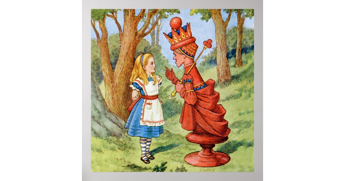 Alice Meets the Red Queen in Wonderland Poster | Zazzle