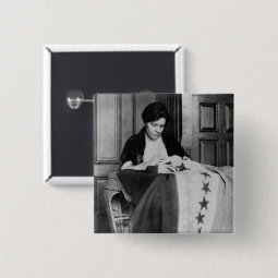 Alice Paul, Sewing Suffrage Flag, 1910s Button | Zazzle