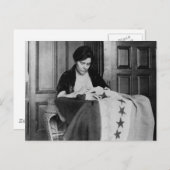 Alice Paul, Sewing Suffrage Flag, 1910s Postcard | Zazzle