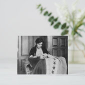 Alice Paul, Sewing Suffrage Flag, 1910s Postcard | Zazzle