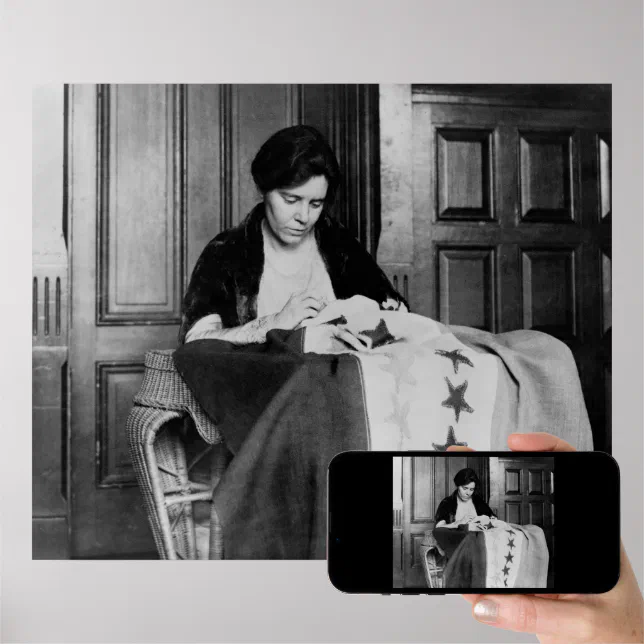 Alice Paul, Sewing Suffrage Flag, 1910s Poster | Zazzle