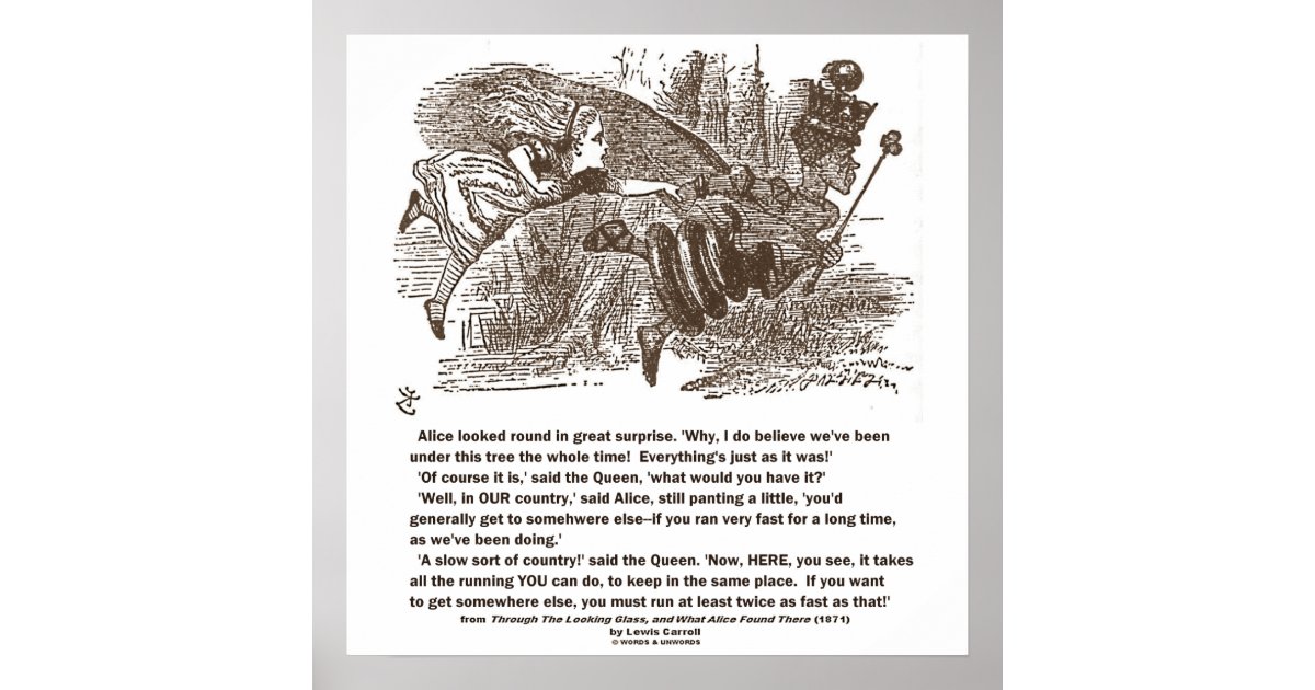 Alice Red Queen All The Running You Can Do Stay In Poster | Zazzle