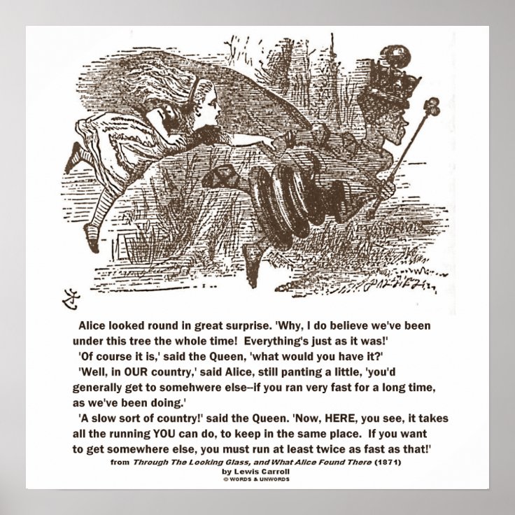 Alice Red Queen All The Running You Can Do Stay In Poster | Zazzle