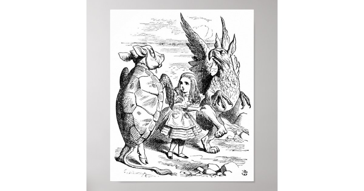 Alice, the Gryphon and the Mock Turtle Dance Poster | Zazzle