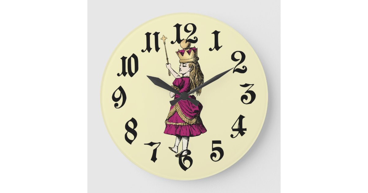 Alice the Queen Vintage Wonderland Large Clock | Zazzle