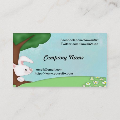 Alice & The White Rabbit Business Card | Zazzle