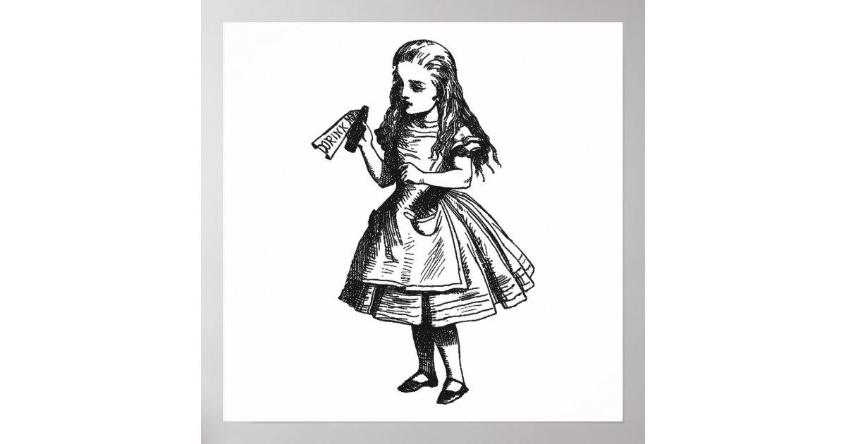 Alice with "Drink Me" Bottle Poster | Zazzle