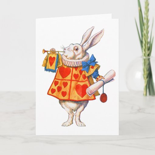 ALICE'S WHITE RABBIT CARD | Zazzle
