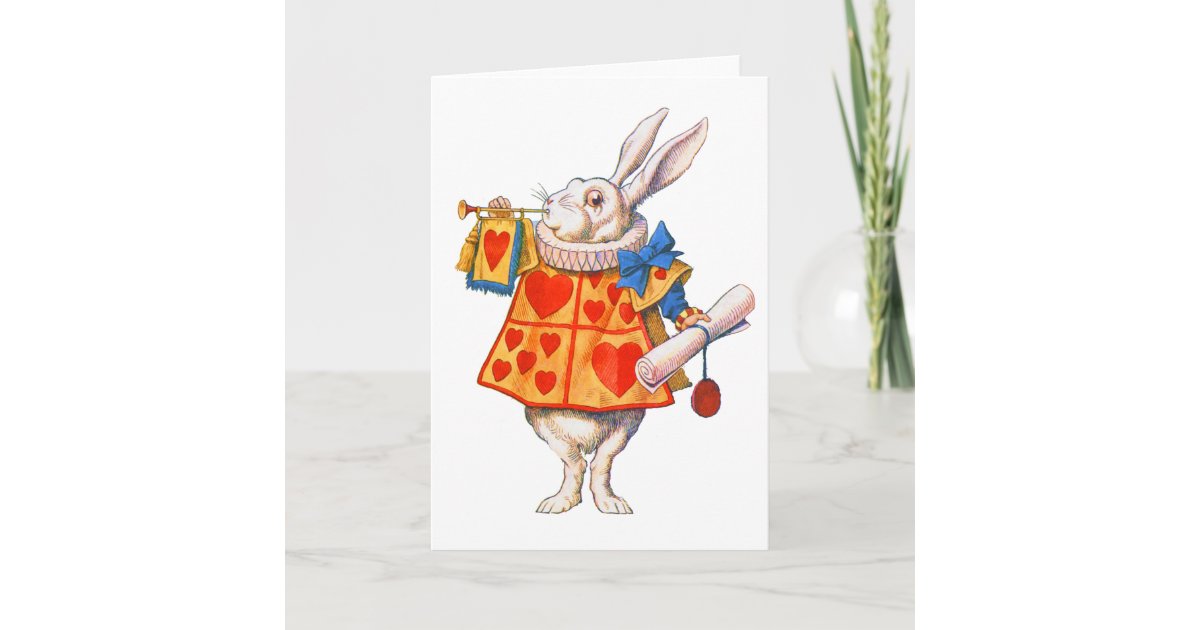 ALICE'S WHITE RABBIT CARD | Zazzle