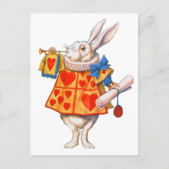 ALICE'S WHITE RABBIT POSTCARD | Zazzle