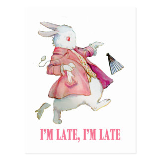 I'm Late I'm Late Postcards & Postcard Template Designs