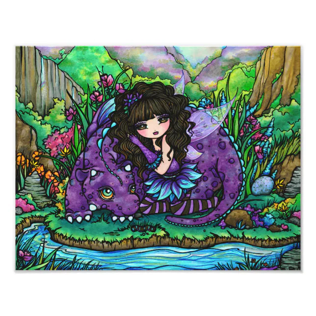 Alicia & Aliana Fairy & Dragon Photo Print | Zazzle
