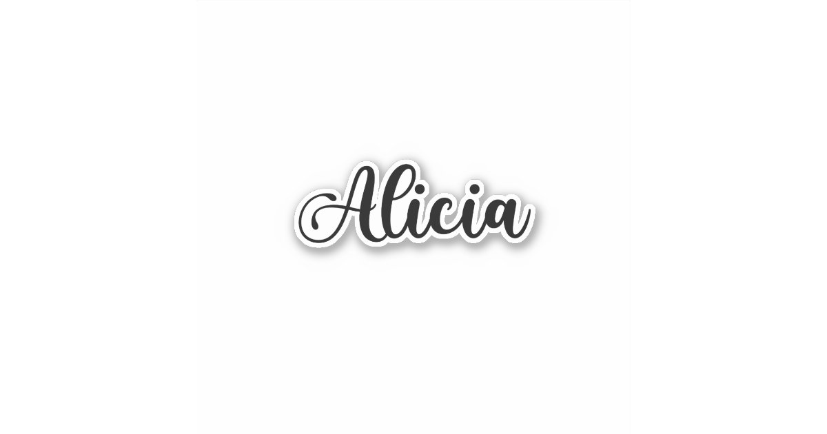 Alicia Name - Handwritten Calligraphy Sticker | Zazzle